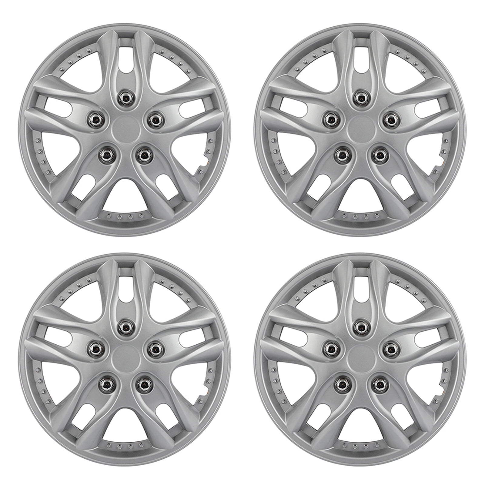 SCITOO Hub Caps Universal Snap On Hubcap Auto Tire Replacement Exterior ...