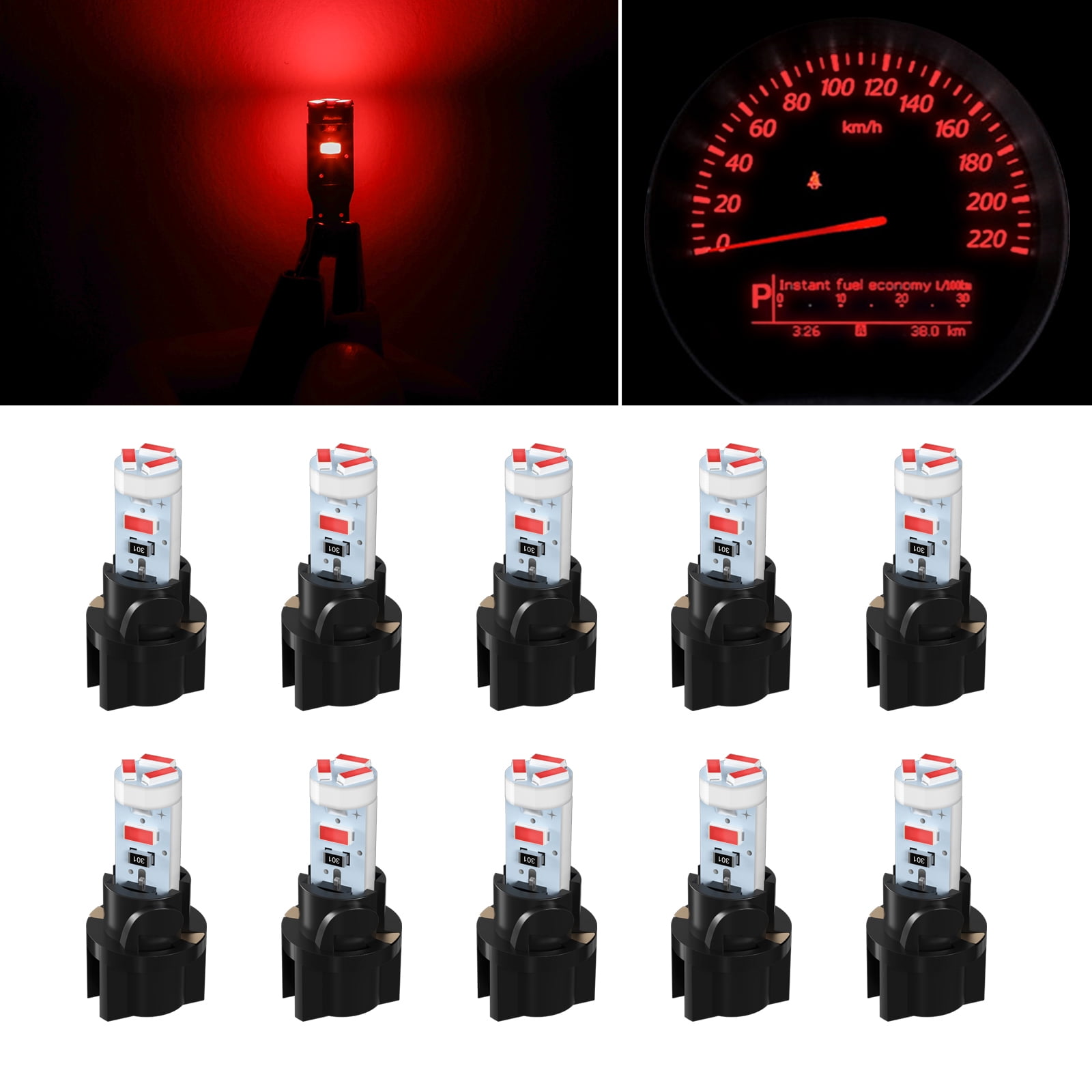 SCITOO Instrument Cluster Dash Panel Lights with Twist Lock Socket T5-5 ...