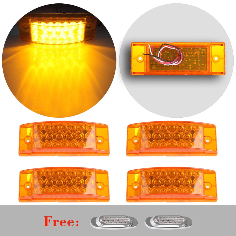 SCITOO Marker Lights 2Pcs 16LED Amber Side Marker Clearance Light Bulbs ...