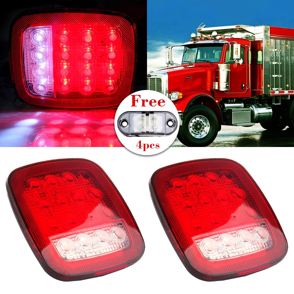 SCITOO Marker Lights 2Pcs Red/White 16LED Side Marker Clearance Light ...