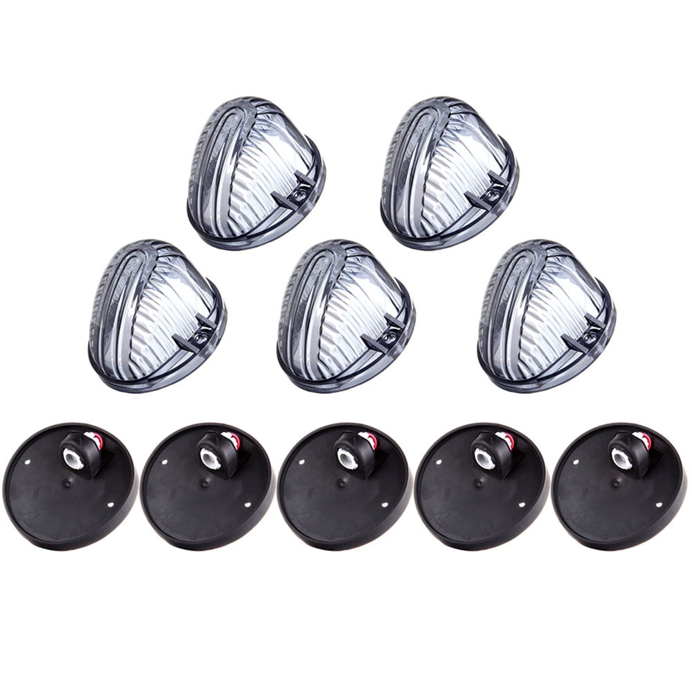 SCITOO Marker Lights 5Pcs Smoke Cab Roof Light Covers with Round w/Base ...