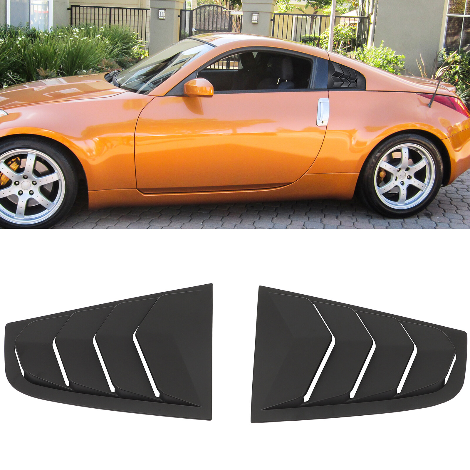 SCITOO Matte Black ABS Rear Side Window Louvers Air Vent Scoop Shades ...