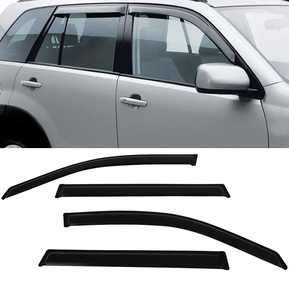SCITOO Outside Mount Window Visor Deflector Rain Guard Dark Smoke, 4 ...