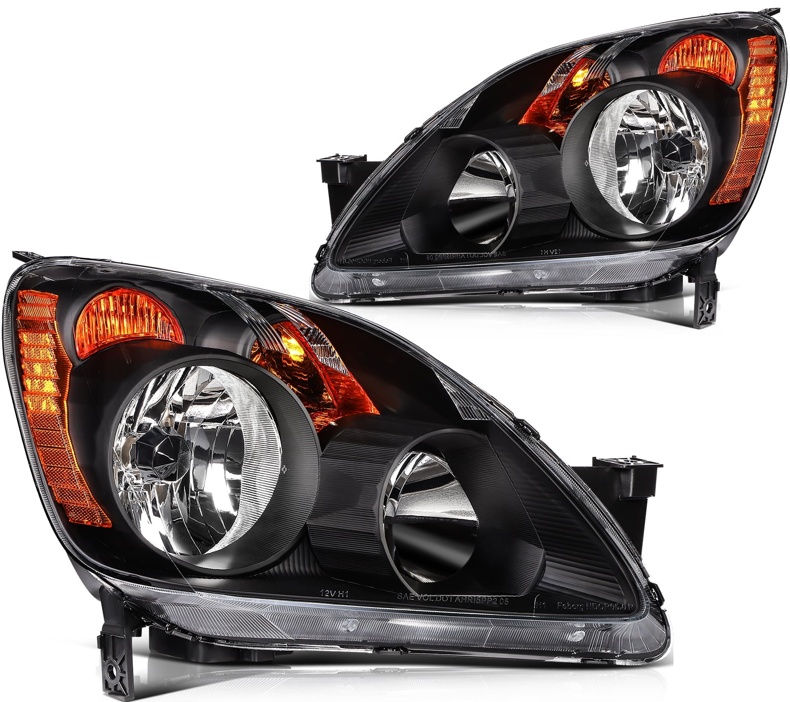 SCITOO Pair Headlight Assembly Fits 2005-2006 Honda for CRV 4-Door ...