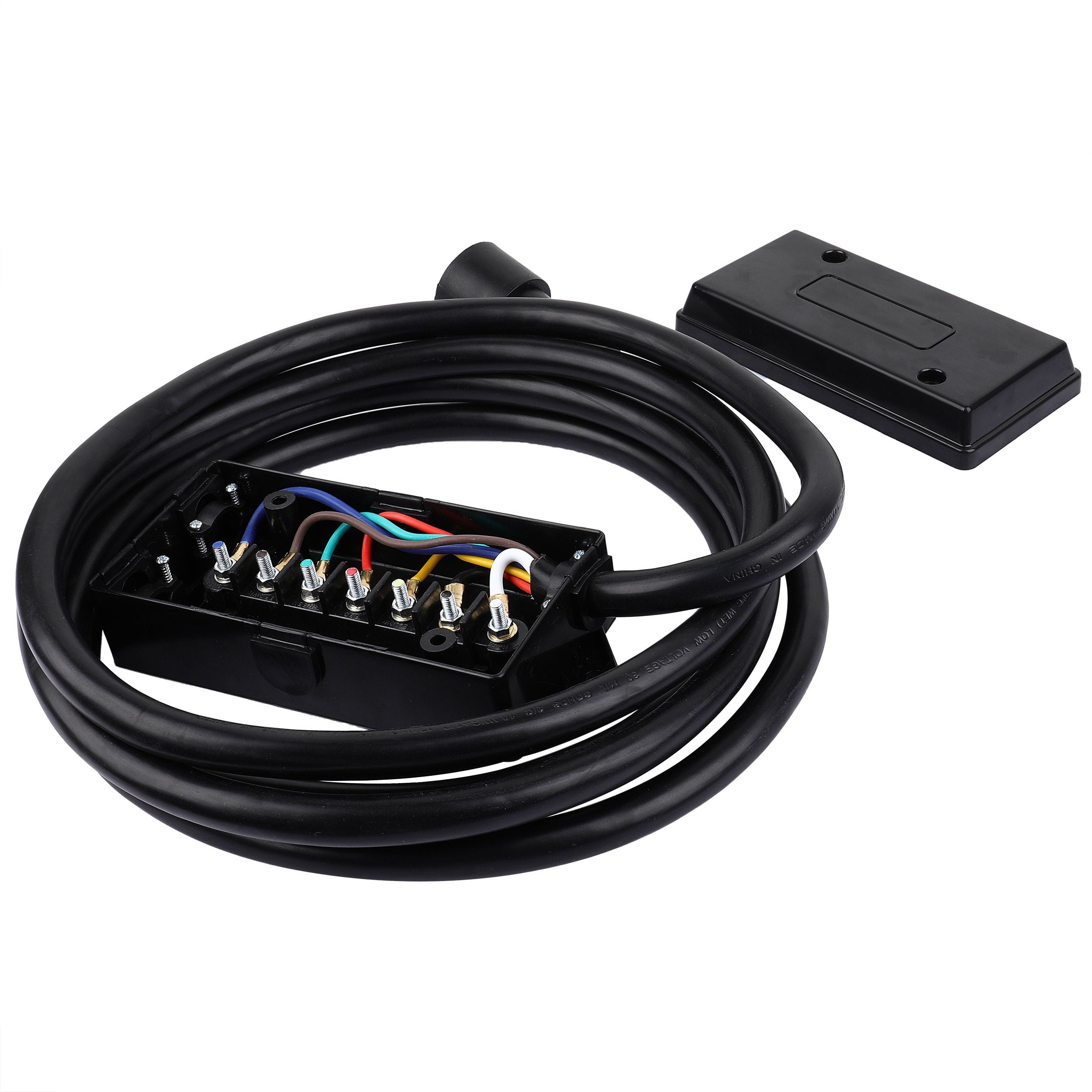 SCITOO RV 7 Way Plug Inline Pre-Wired Trailer Cord Junction Box with 12 ...