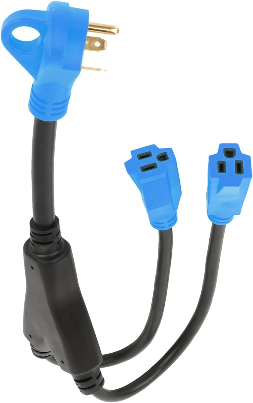 SCITOO RV Y Adapter Cord, Heavy Duty RV Electrical Cord Cable Adapter ...