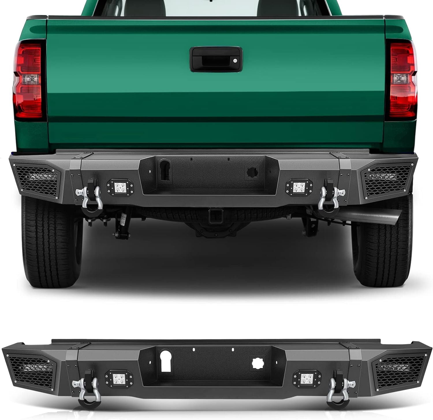 SCITOO Rear Bumper Replacement for 2015-2019 for Chevrolet Silverado ...