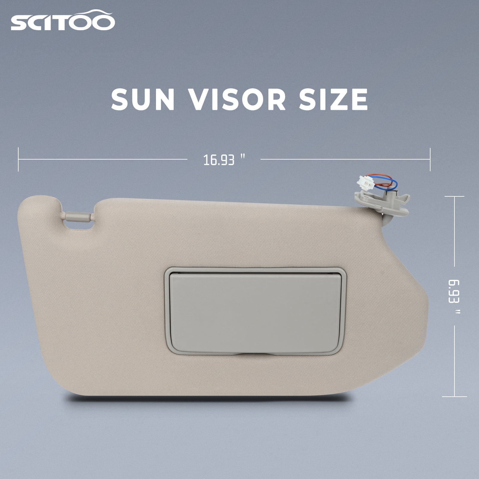 SCITOO Right Passenger Side Sun Visor Assembly fit for 2013-2018 for ...