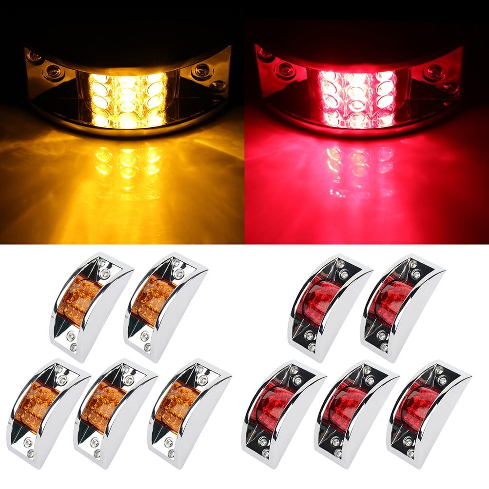 SCITOO Set Of 10 12 Led Amber Len Amber Light Rectangular Armored-style ...