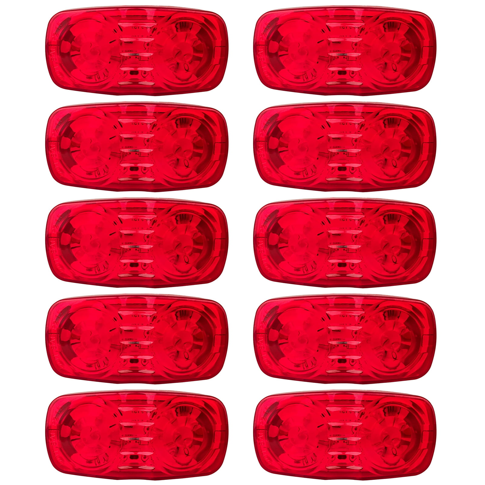 SCITOO Set Of 10 12 Led Red Light Rectangle Double Bullseye Led Marker ...