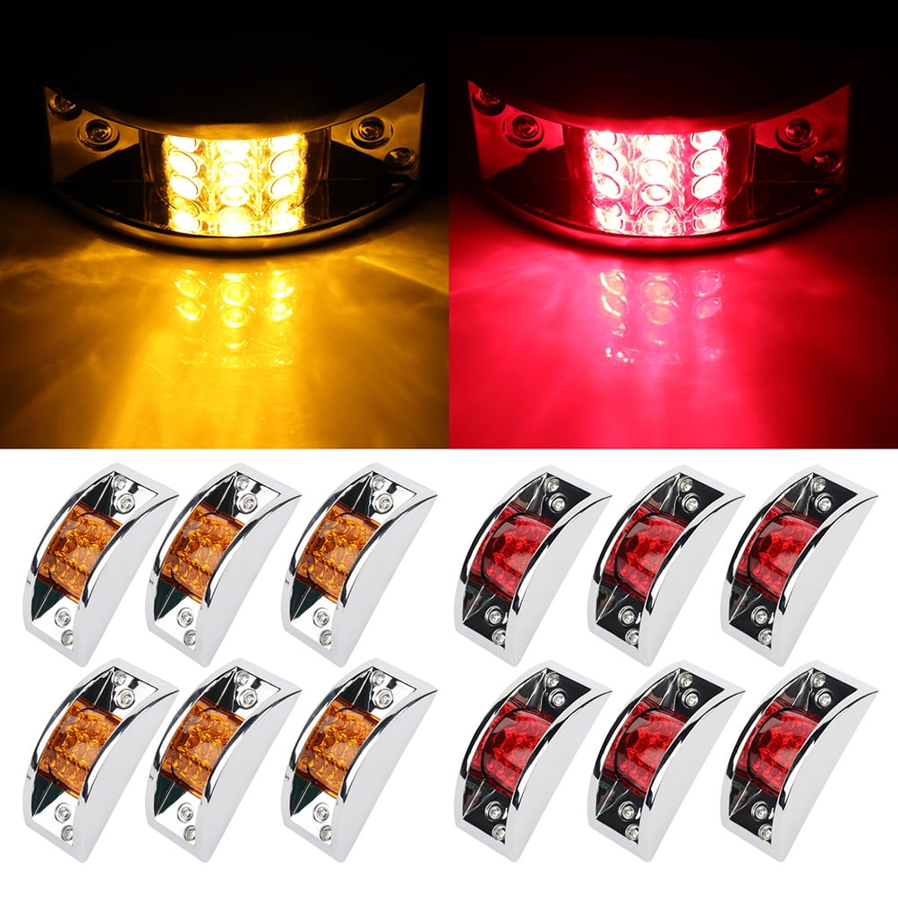 SCITOO Set Of 12 12 Led Amber Len Amber Light Rectangular Armored-style ...