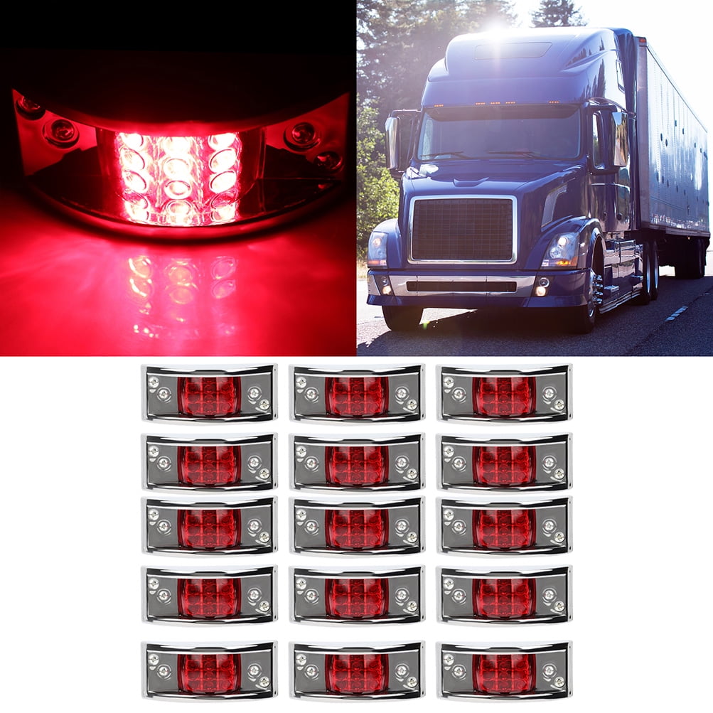 SCITOO Set Of 15 12 Led Red Len Red Light Rectangular Armored-style ...