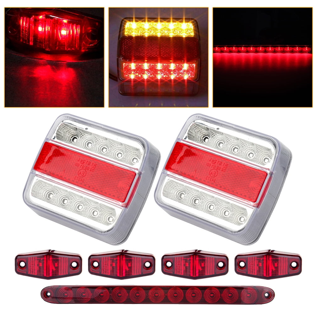 SCITOO Set of 2 14 Led White+Red Len Square LED Trailer Clearance Side ...