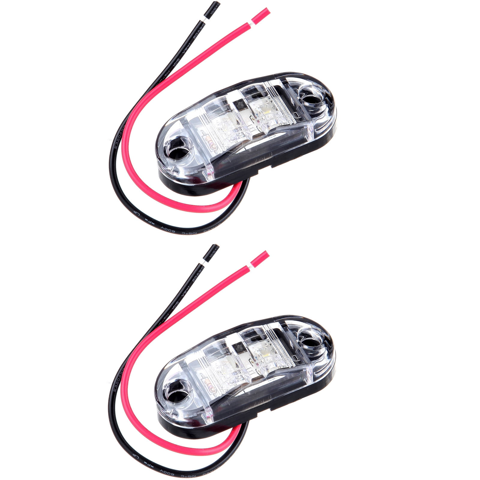 SCITOO Set Of 2 2.5" Clear Len Clear Light Oval LED Trailer Truck ...