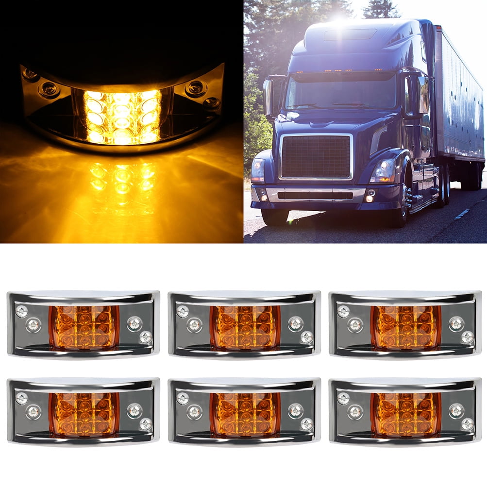 SCITOO Set Of 6 12 Led Amber Len Amber Light Rectangular Armored-style ...