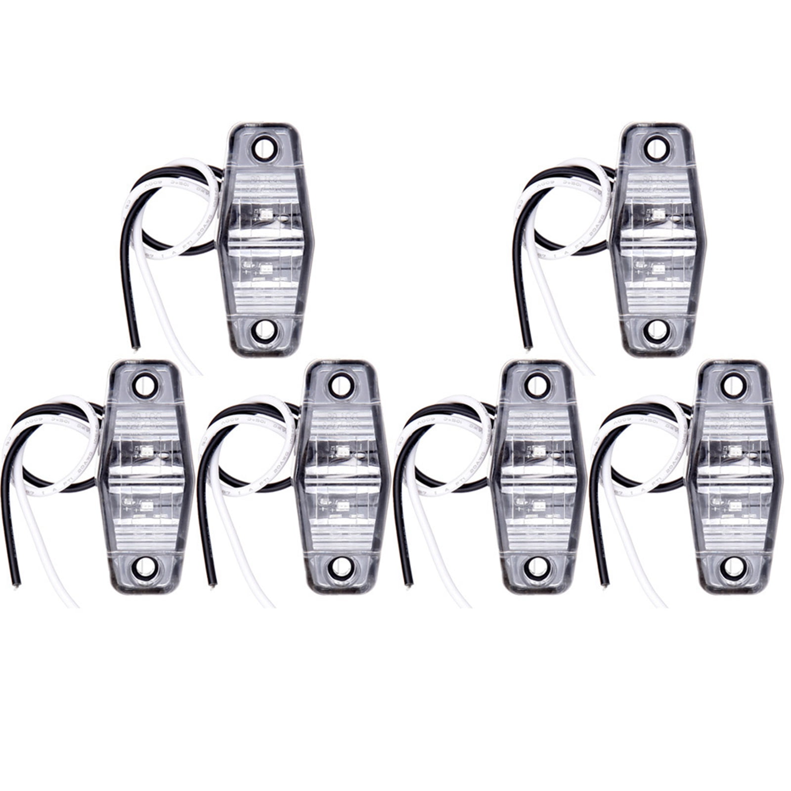SCITOO Set Of 6 2.5" Clear Len Red Light Truck Trailer Light Side ...