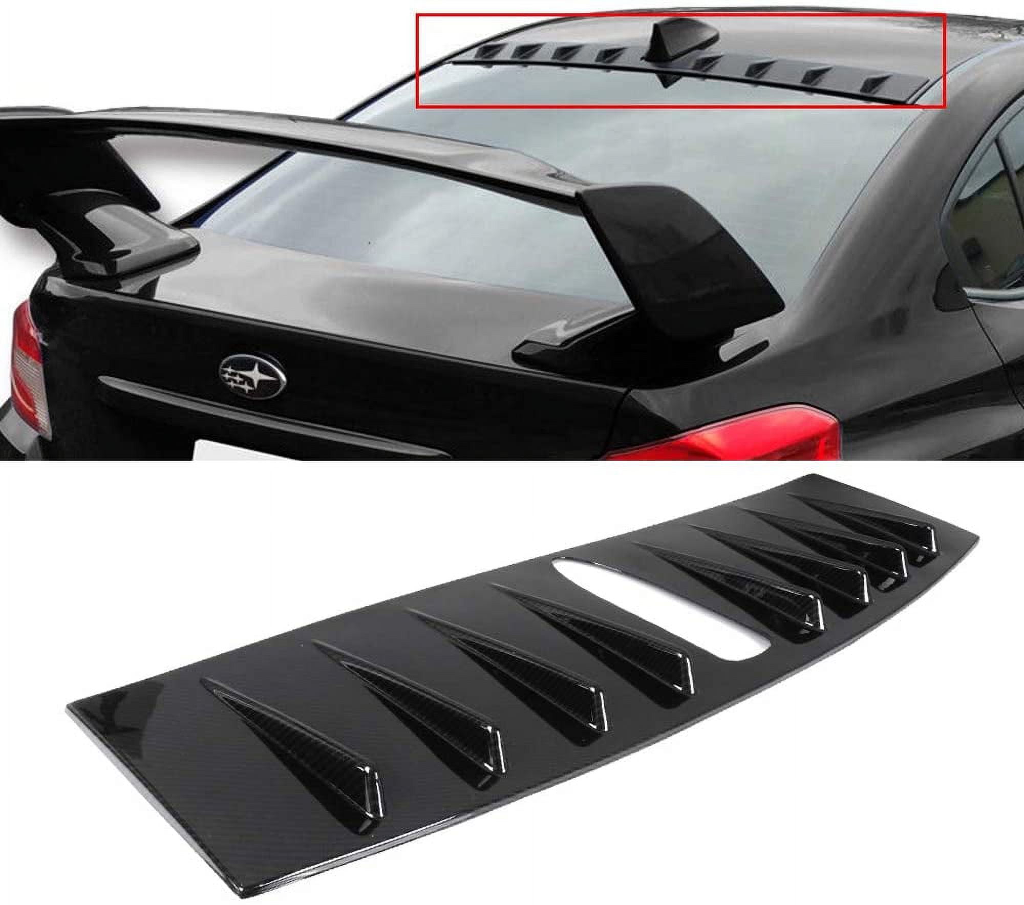SCITOO Shark Fin Spoiler Fit for Subaru WRX STI 2015-2018 Carbon Look Rear Roof Vortex Spoiler ...