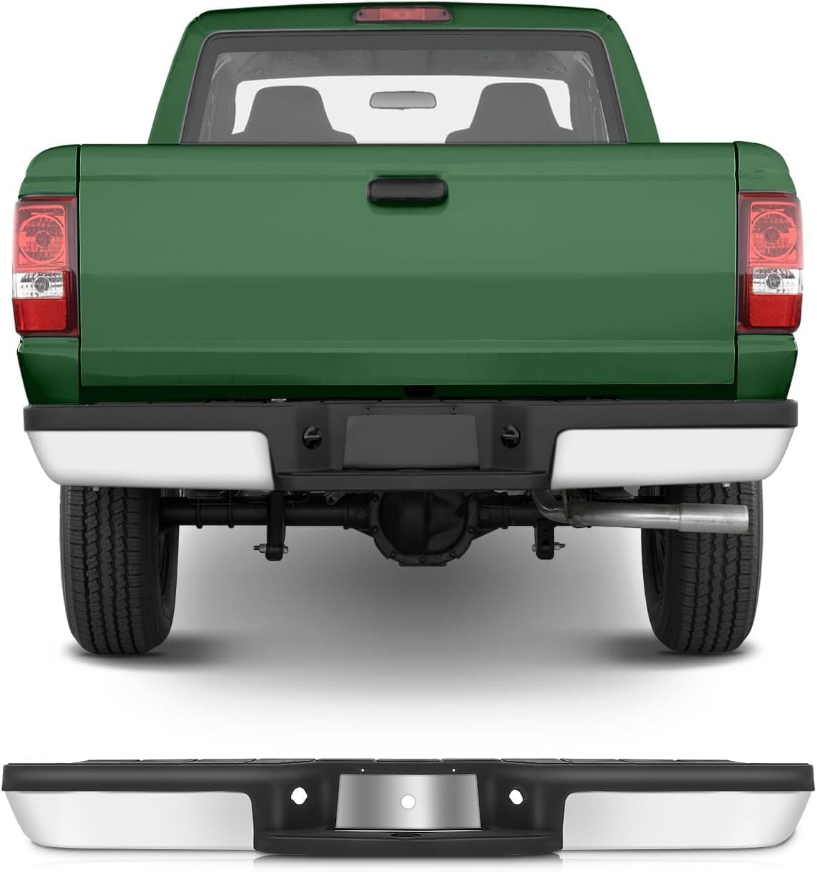 SCITOO Steel Chrome Rear Step Bumper Replacement for 1993-2011 for Ford ...