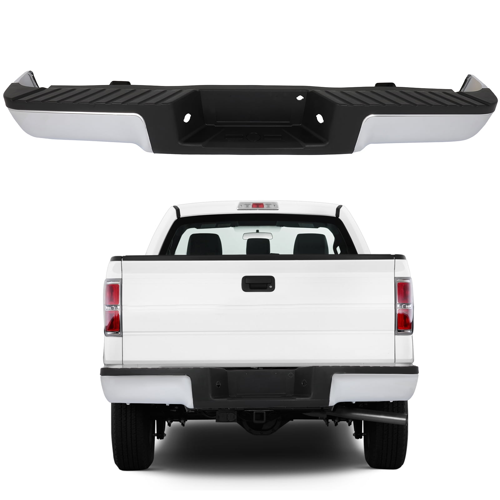 SCITOO Steel Chrome Rear Step Bumper Replacement for 2009-2014 for Ford ...