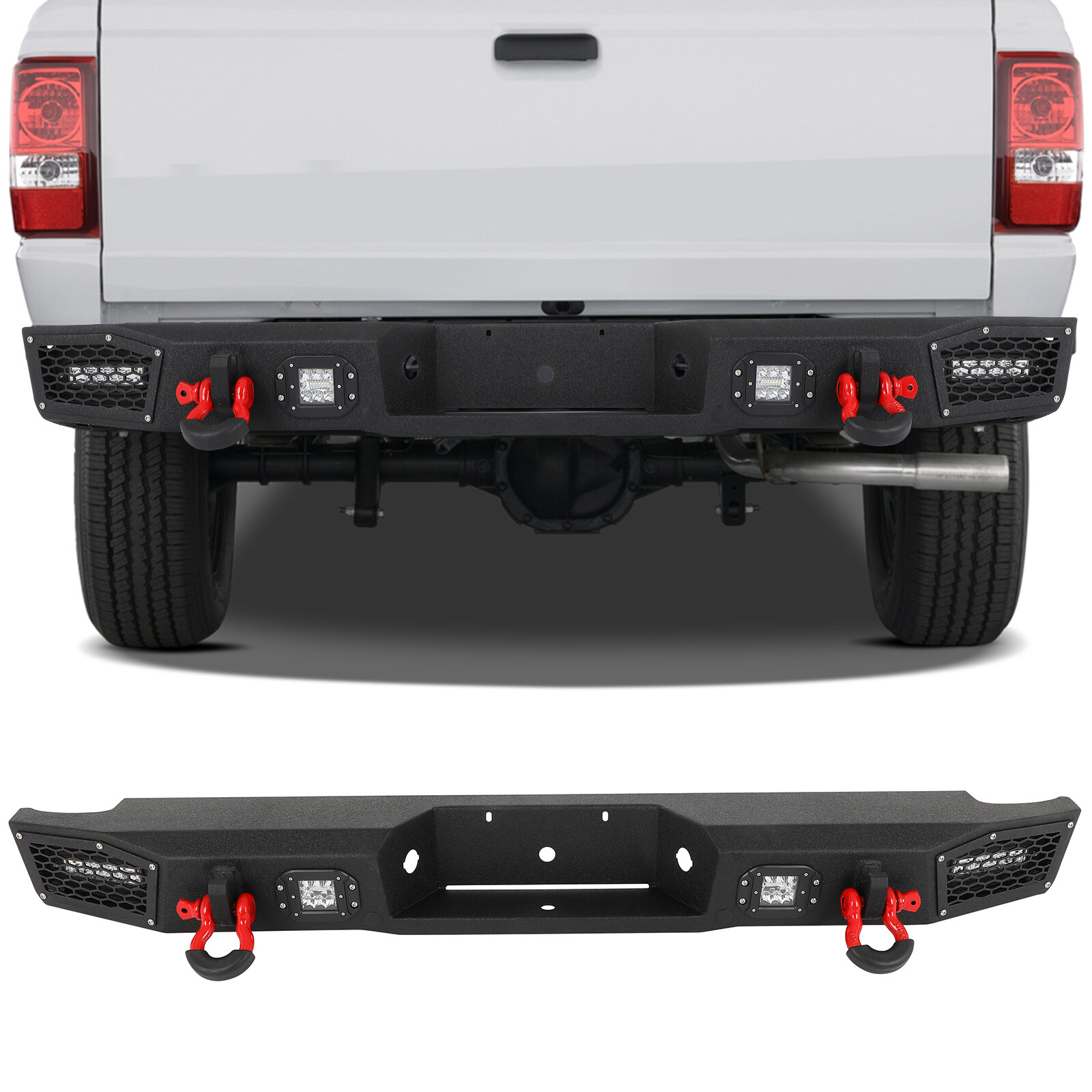 SCITOO Steel Rear Bumper fit for 1993-2011 for Ford Ranger Bumper,W/D ...