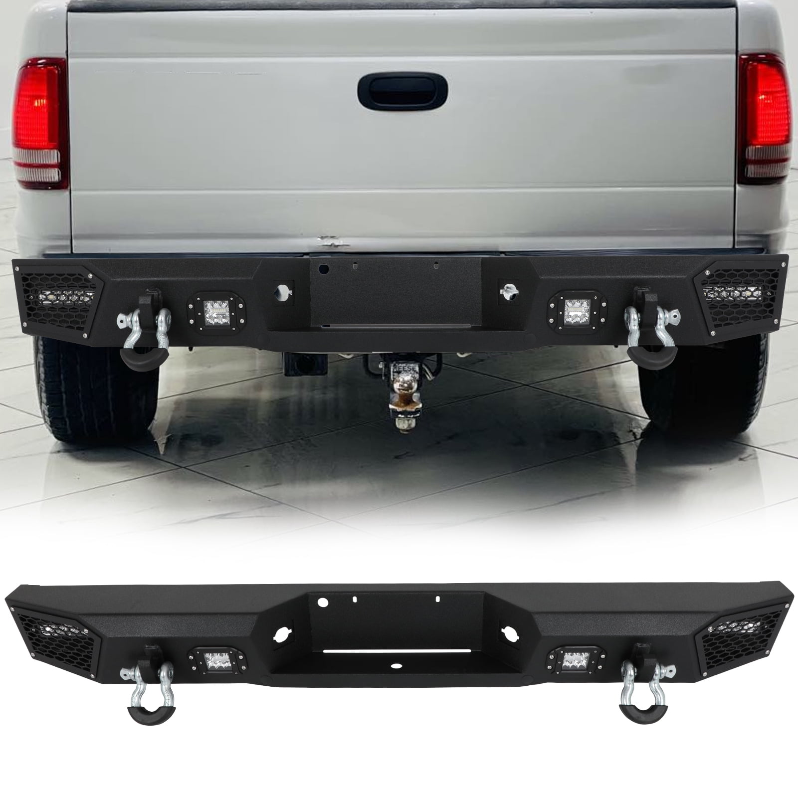 SCITOO Steel Rear Bumper fit for 1997-2004 for Dodge Dakota Crawler ...