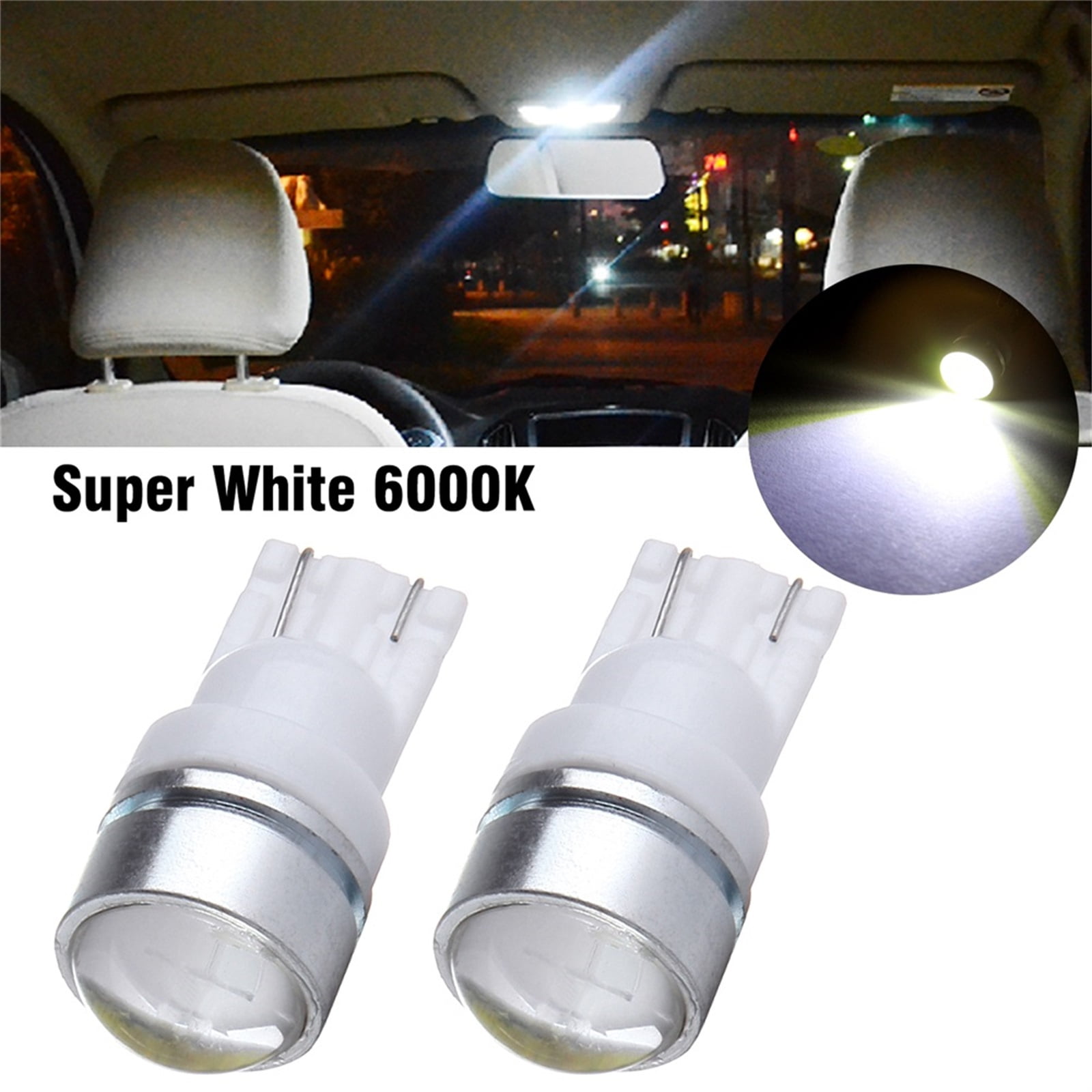 SCITOO T10 Light Bulb Super Bright:White 194 168 License Plate Lights ...