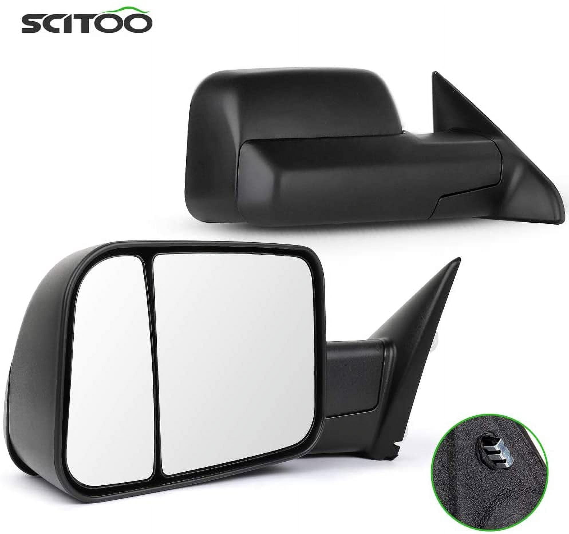 SCITOO Towing Mirrors Tow Mirrors Black Truck Mirrors fit for 2009-2017 ...