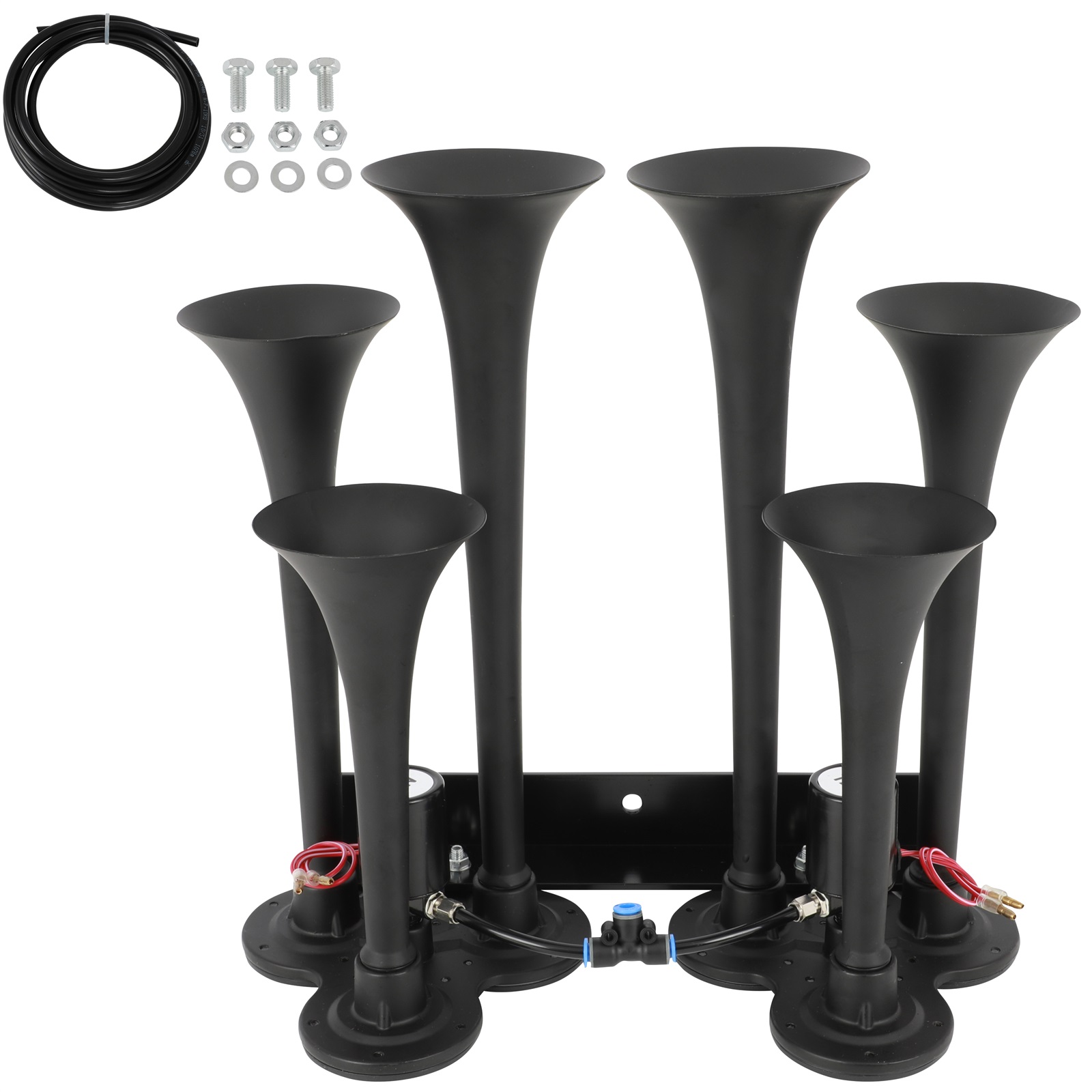 SCITOO Train Air Horn 135dB Train Horn Black 7 Trumpets Loud Sound Fit ...