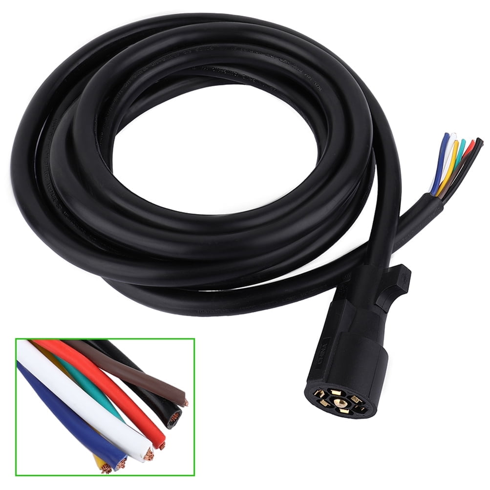 SCITOO 7-WAY Electrical Plug & 15 Feet Cable RV Towing Trailer Brake ...