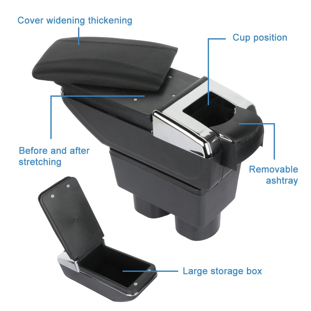 SCITOO Auto Black Armrest Center Console Lid Skin Cover with Console ...