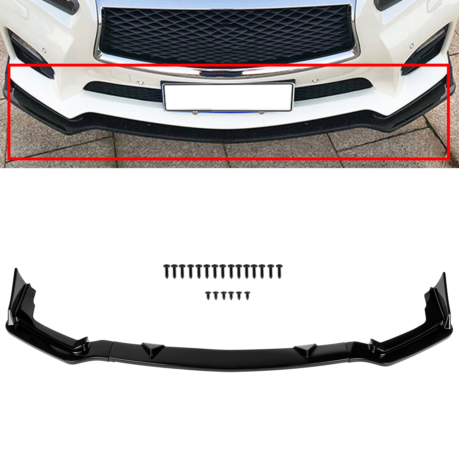SCITOO Automotive Front Bumper Lip Spoiler Splitter Kits Fits for 2014 ...