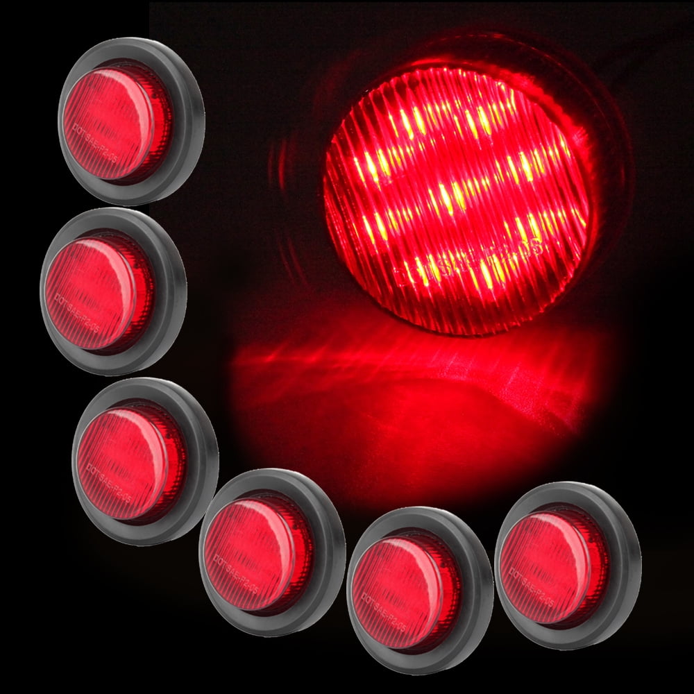 SCITOO fit for Truck Trailer Pickups Side Lights 6x 9LED Red Round Side ...