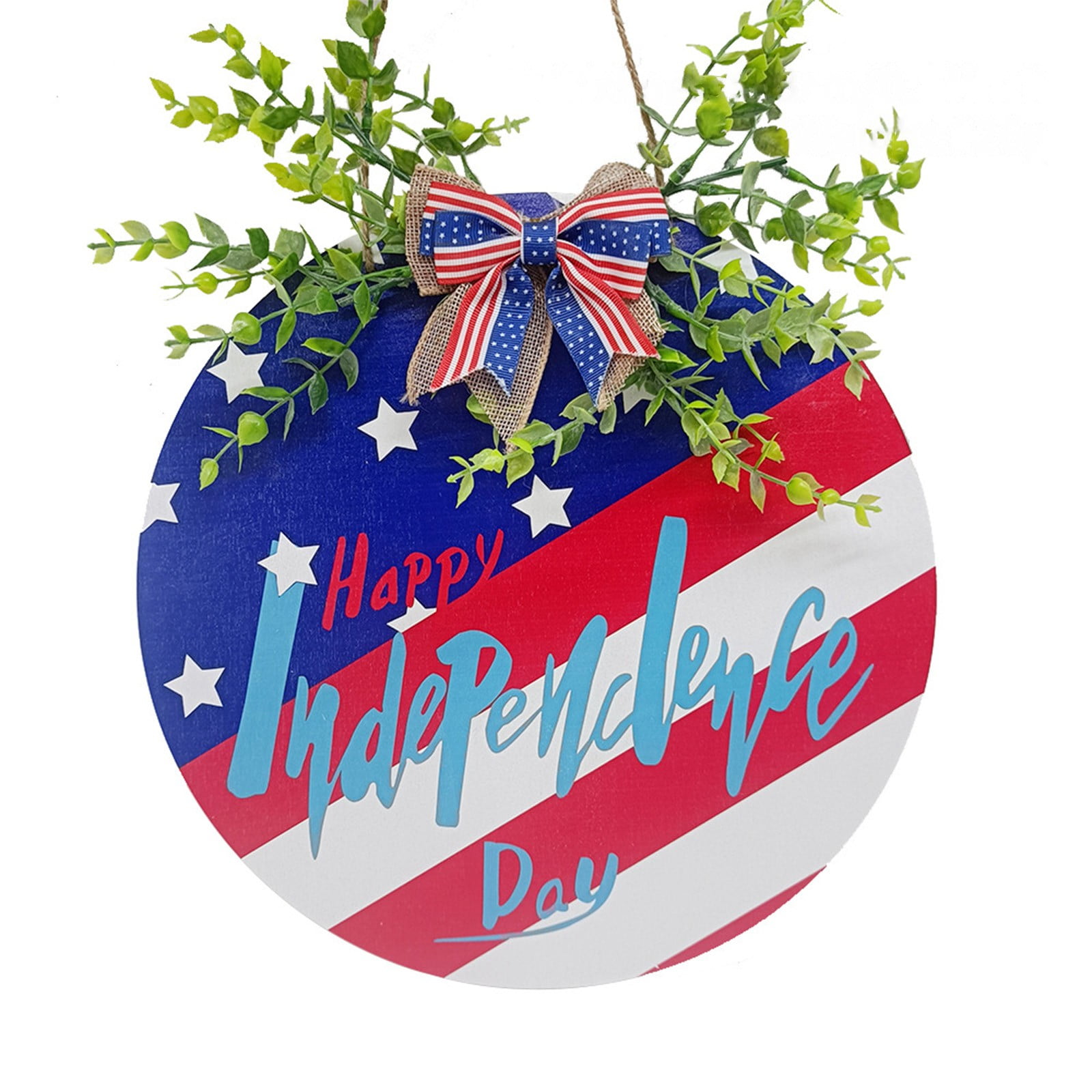 SCJFNE 4th of July Door Sign Patriotic Wood Front Door Decor ...