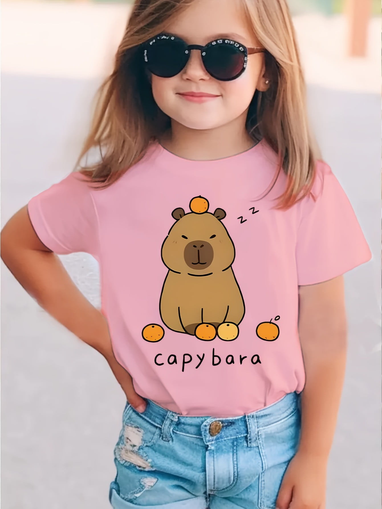 SCKMEU Kids Cute Capybara Graphic T-Shirt, Cotton Crew Neck Tee, Animal ...