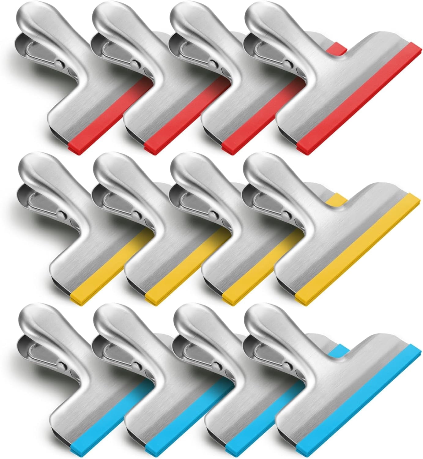 SCMYLT 12 Pack Stainless Steel Chip Bag Clips Covered With Silicone ...