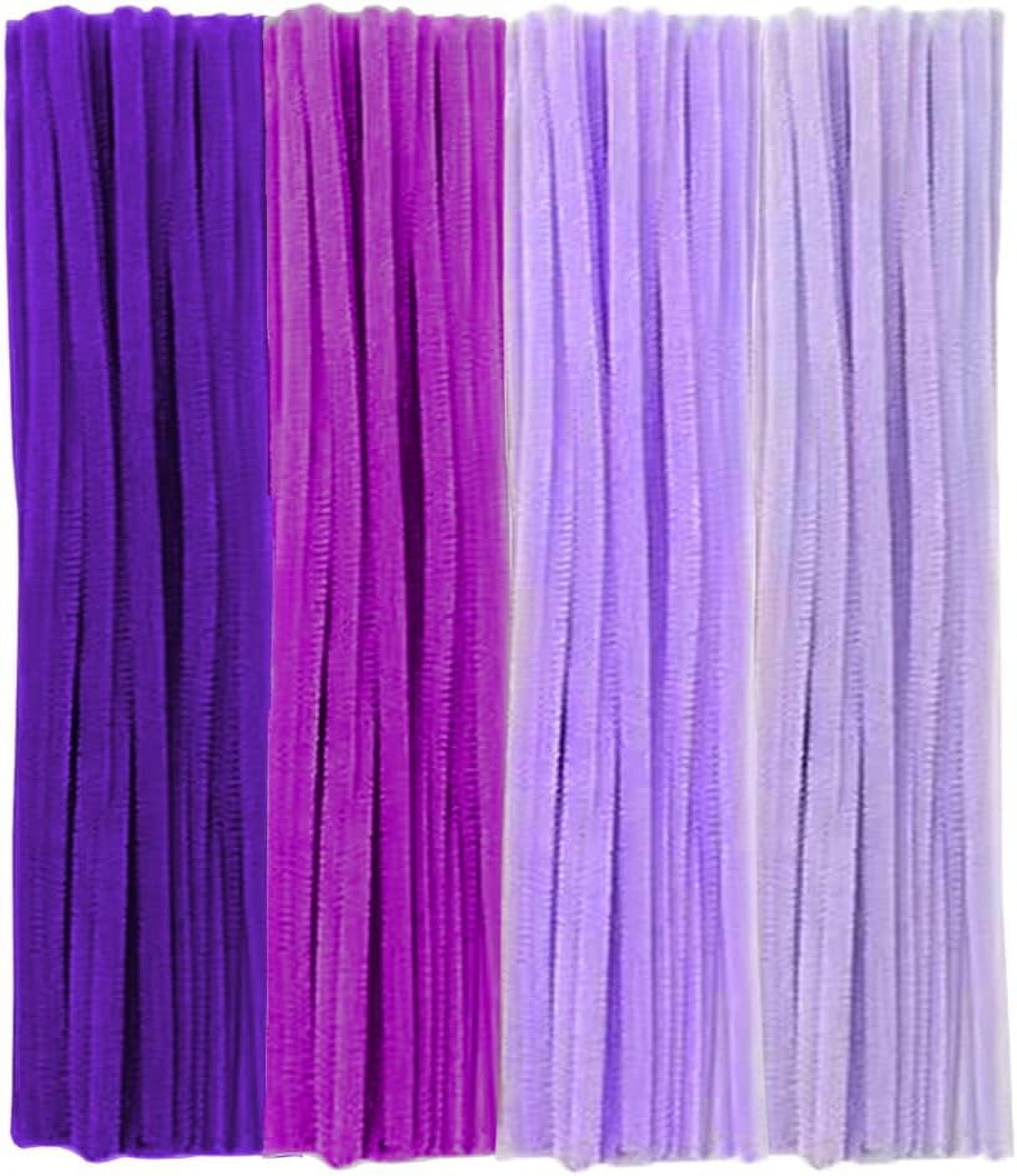 SCMYPurple Pipe Cleaners, 100 Pieces Chenille Stems Craft, 12 inch Long ...