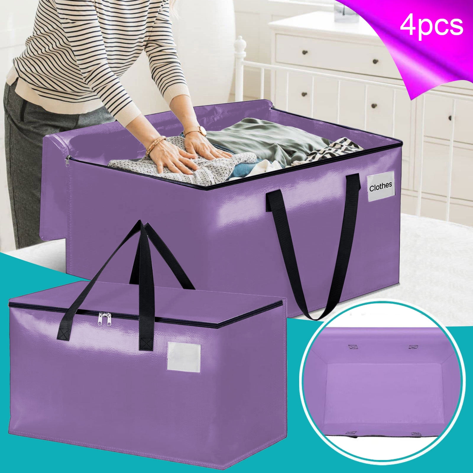 SCNOR Plastic Storage Boxes Closet Organizers and Storage for Clothes ...