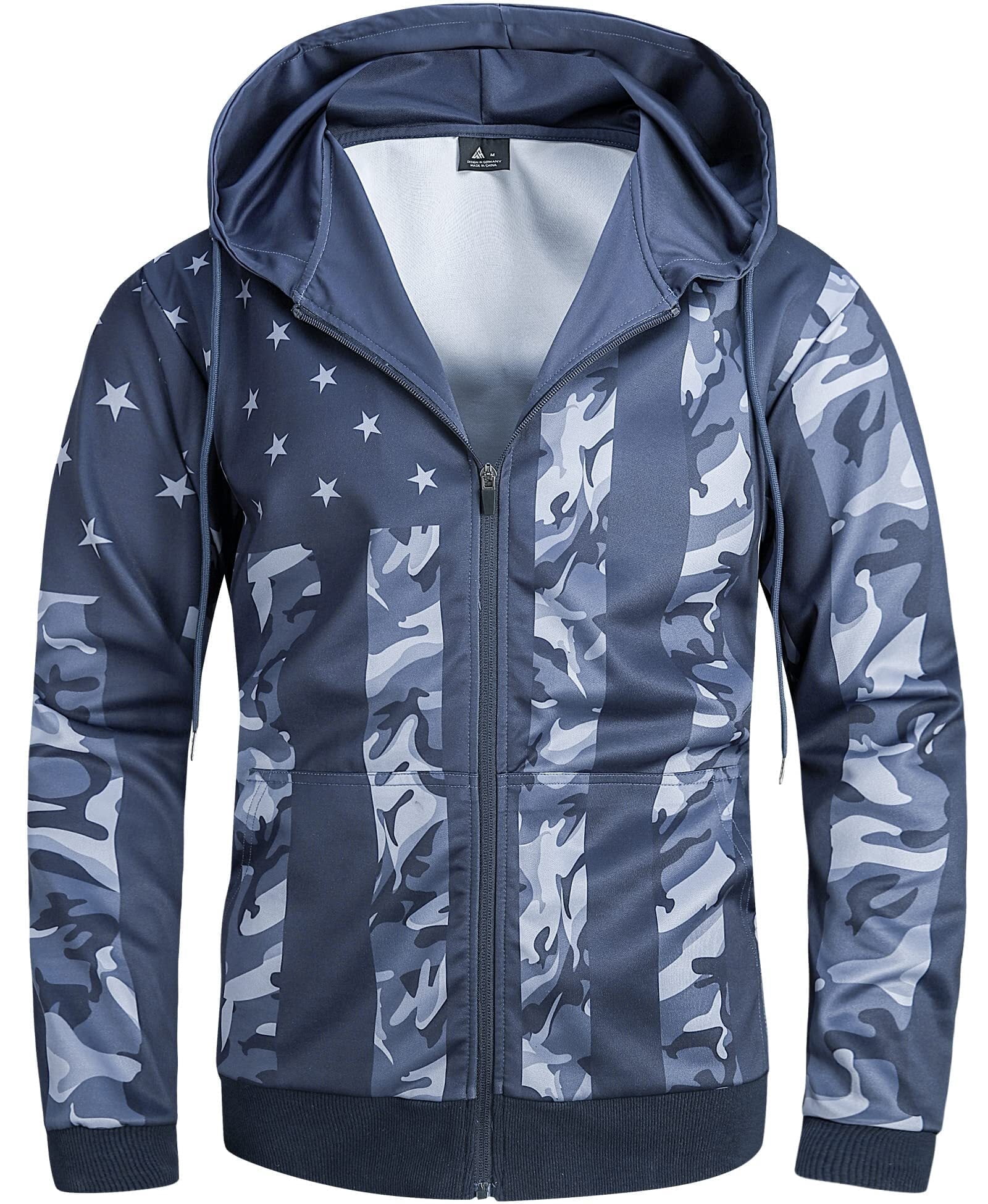 SCODI Hoodies for Men Full-Zip Hooded Sweatshirt Slim Fit Softshell ...