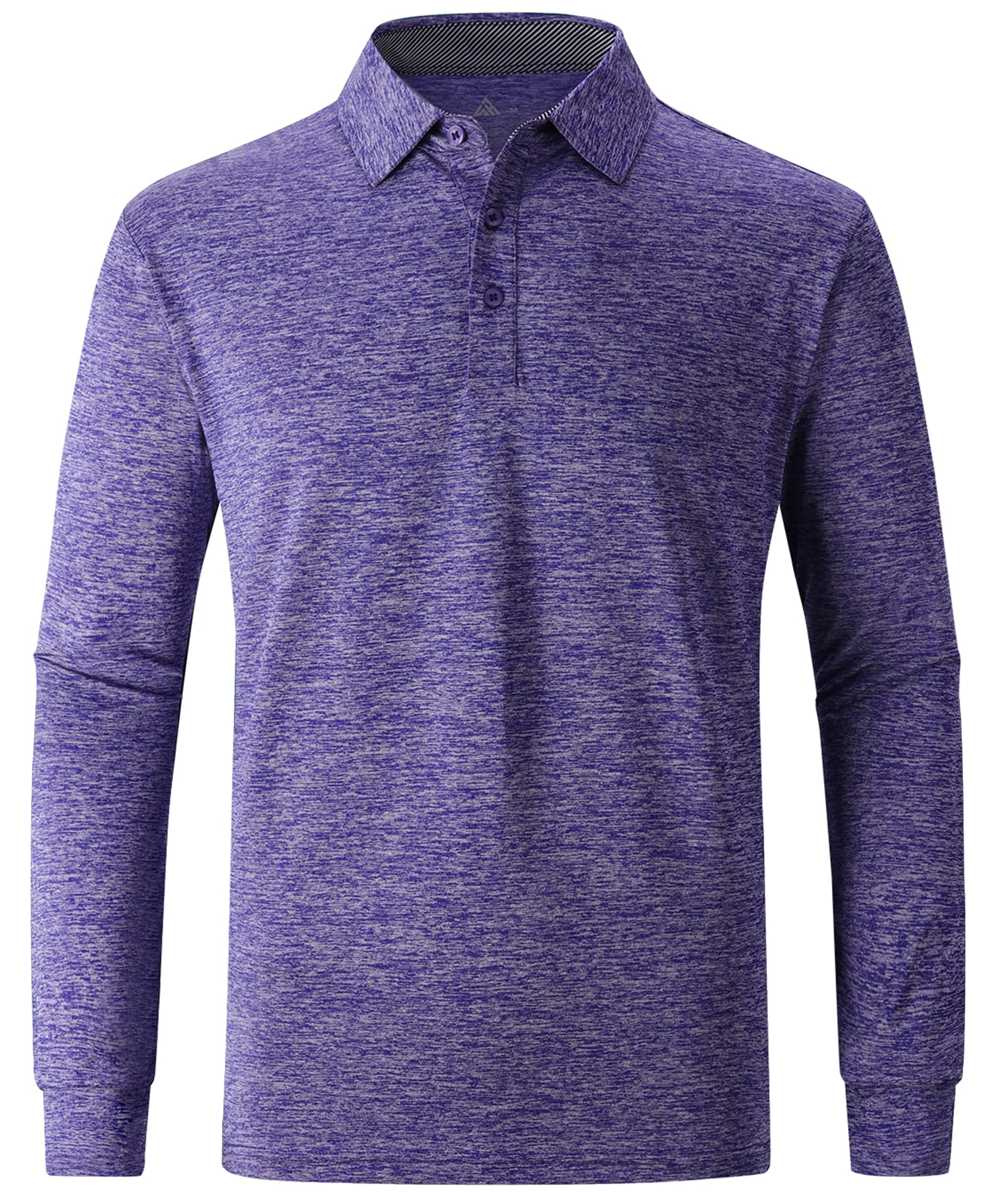 SCODI Men's 3 Button Quick Dry Long Sleeve Performance Polo Shirts ...