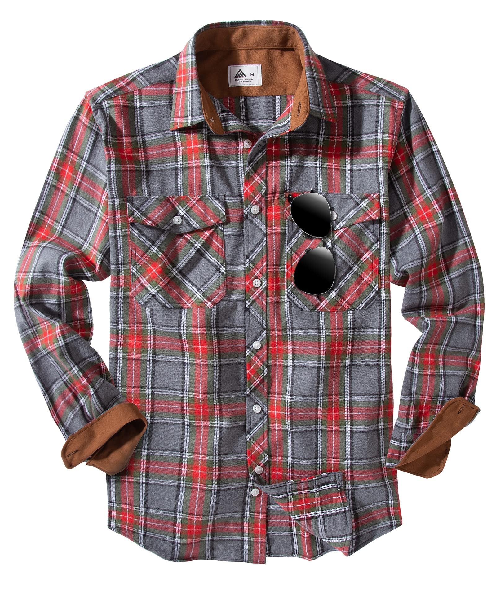 Scodi Mens Flannel Shirts Long Sleeve Plaid Shirt for Men Casual Button ...