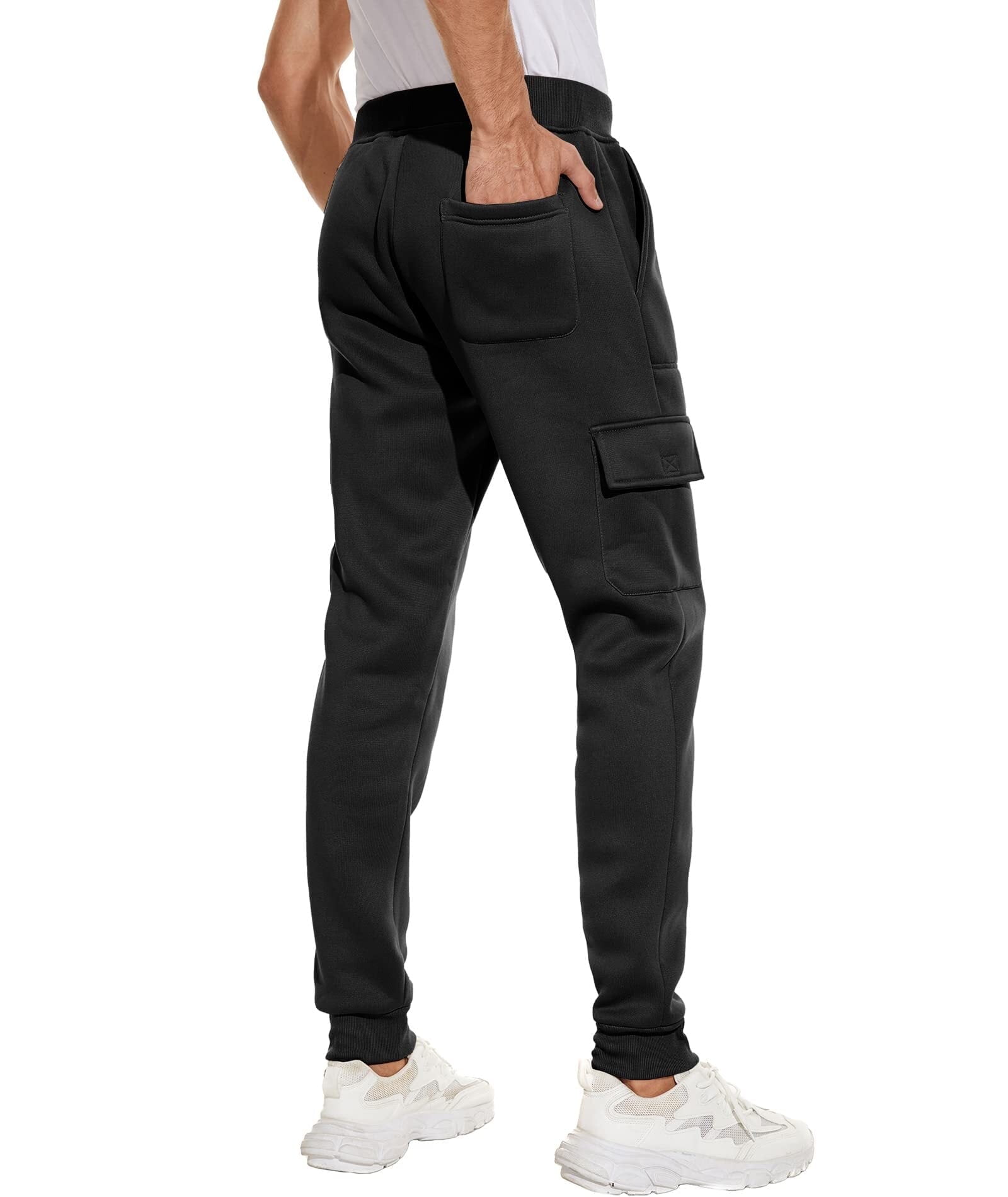 SCODI Men's Winter Fleece Pants, Sherpa Lined Active Joggers ...