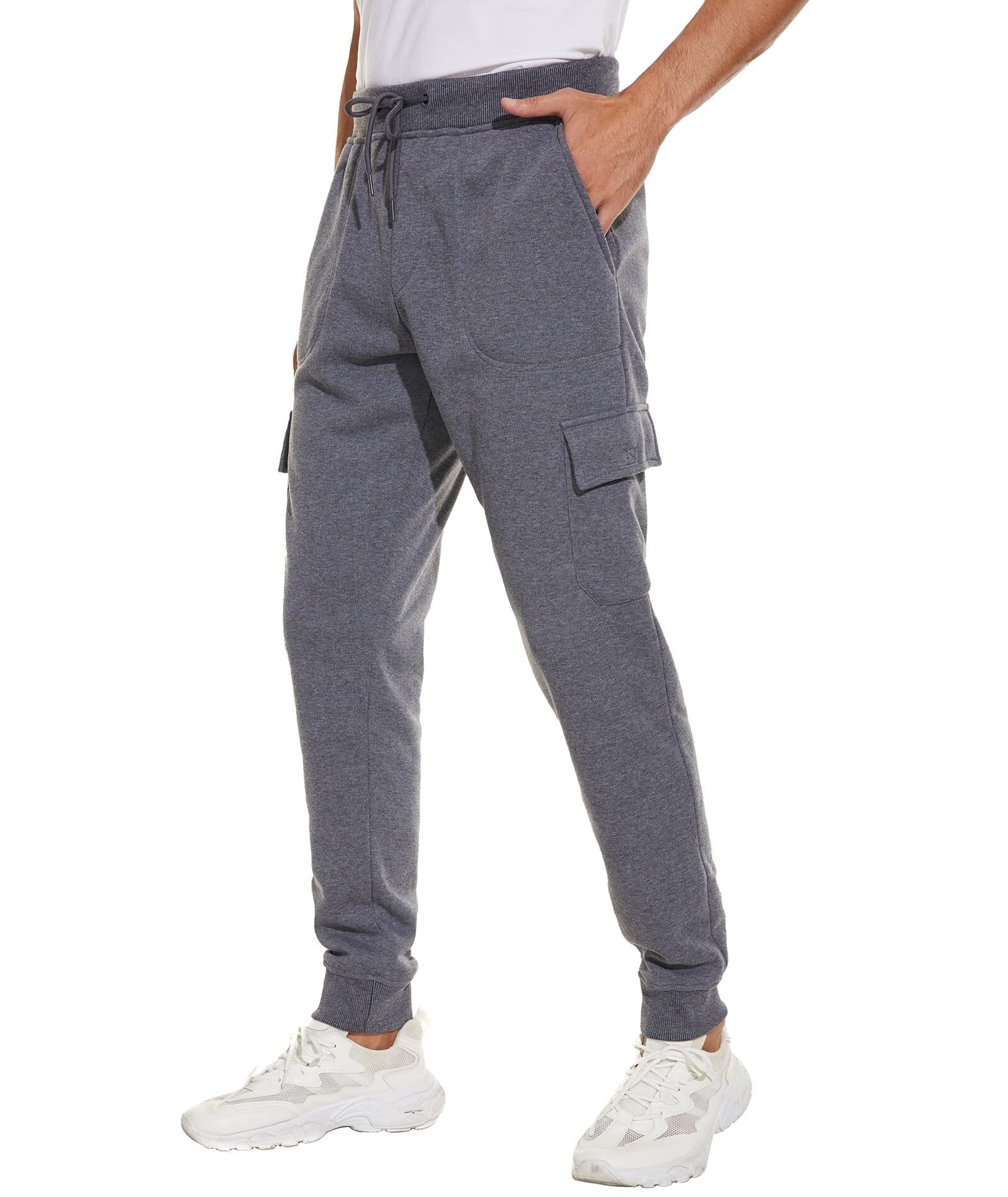 SCODI Men's Fleece Winter Pants Sherpa Lined Active Joggers Sweatpants ...
