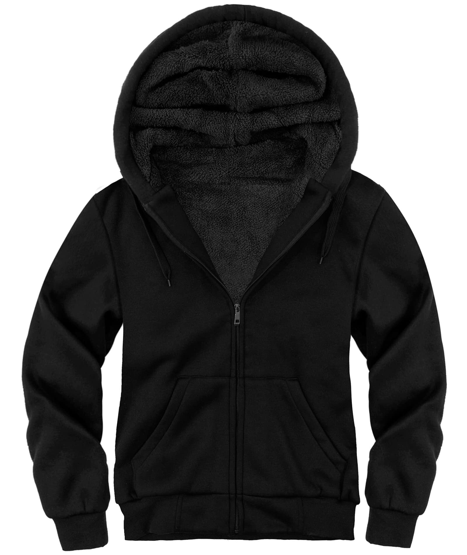 Scodi Mens Full Zipper Hooded Fleece Hoodies Thick Sherpa Lined ...