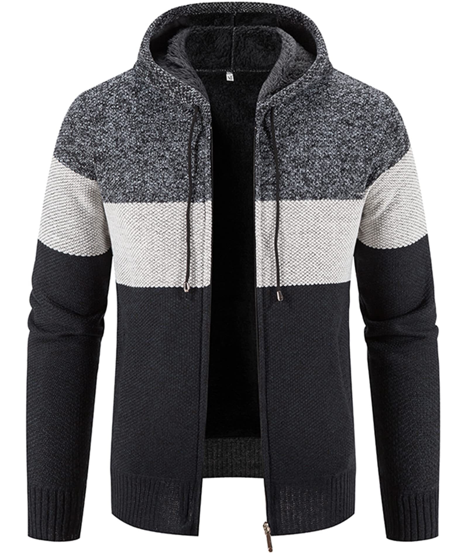 Scodi Mens Full Zipper Hooded Fleece Jacket Sherpa Lined Hoodies Thick ...