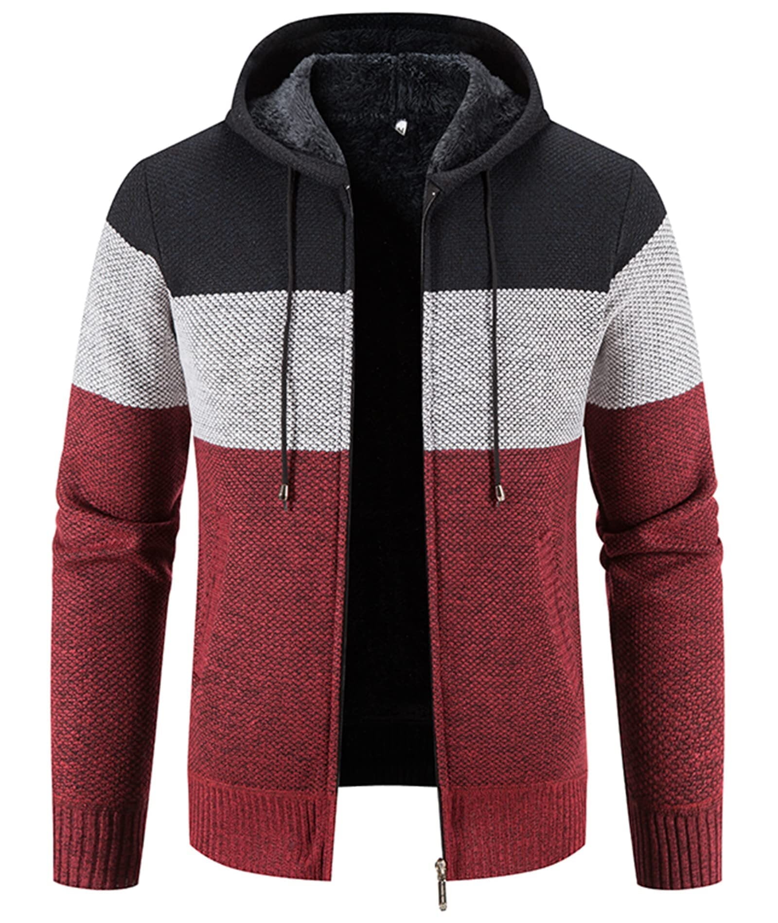 SCODI Men's Fleece Hoodie Jacket, Full Zipper, Thick Sherpa Lined, Warm ...