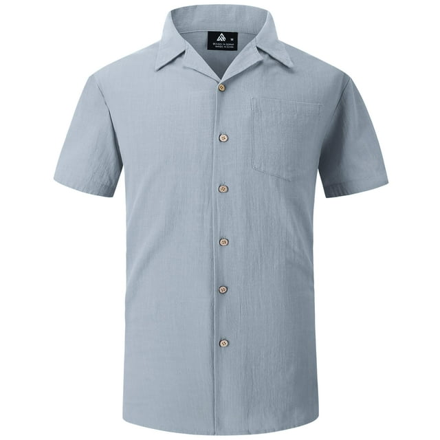 Scodi Mens Dress Shirts Regular Fit Short Sleeve Casual Business Shirt