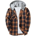 SCODI Mens Flannel Hoodie Shirts Long Sleeve Casual Button Down Jackets ...