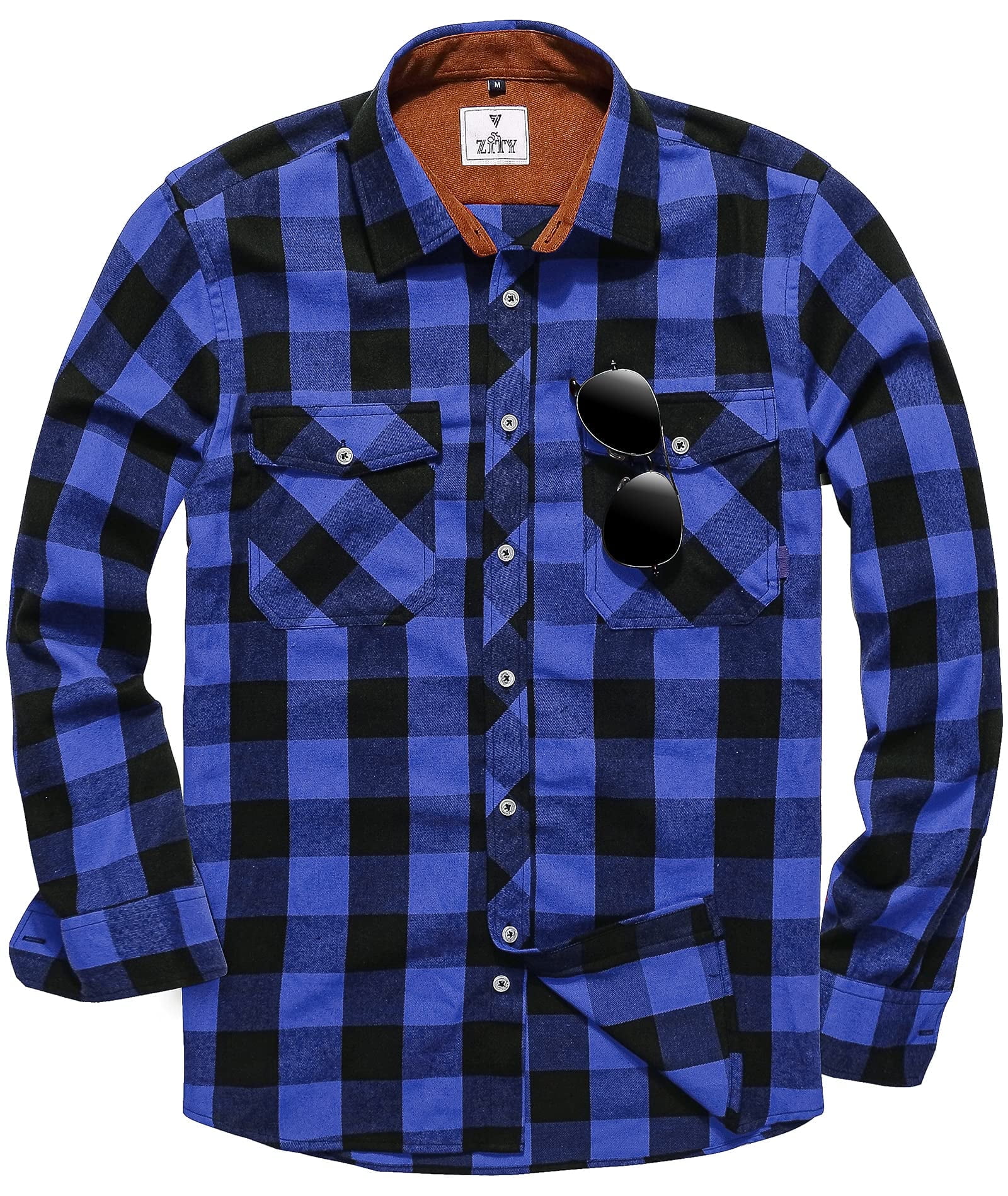 Scodi Mens Flannel Shirts Long Sleeve Plaid Shirt for Men Casual Button ...