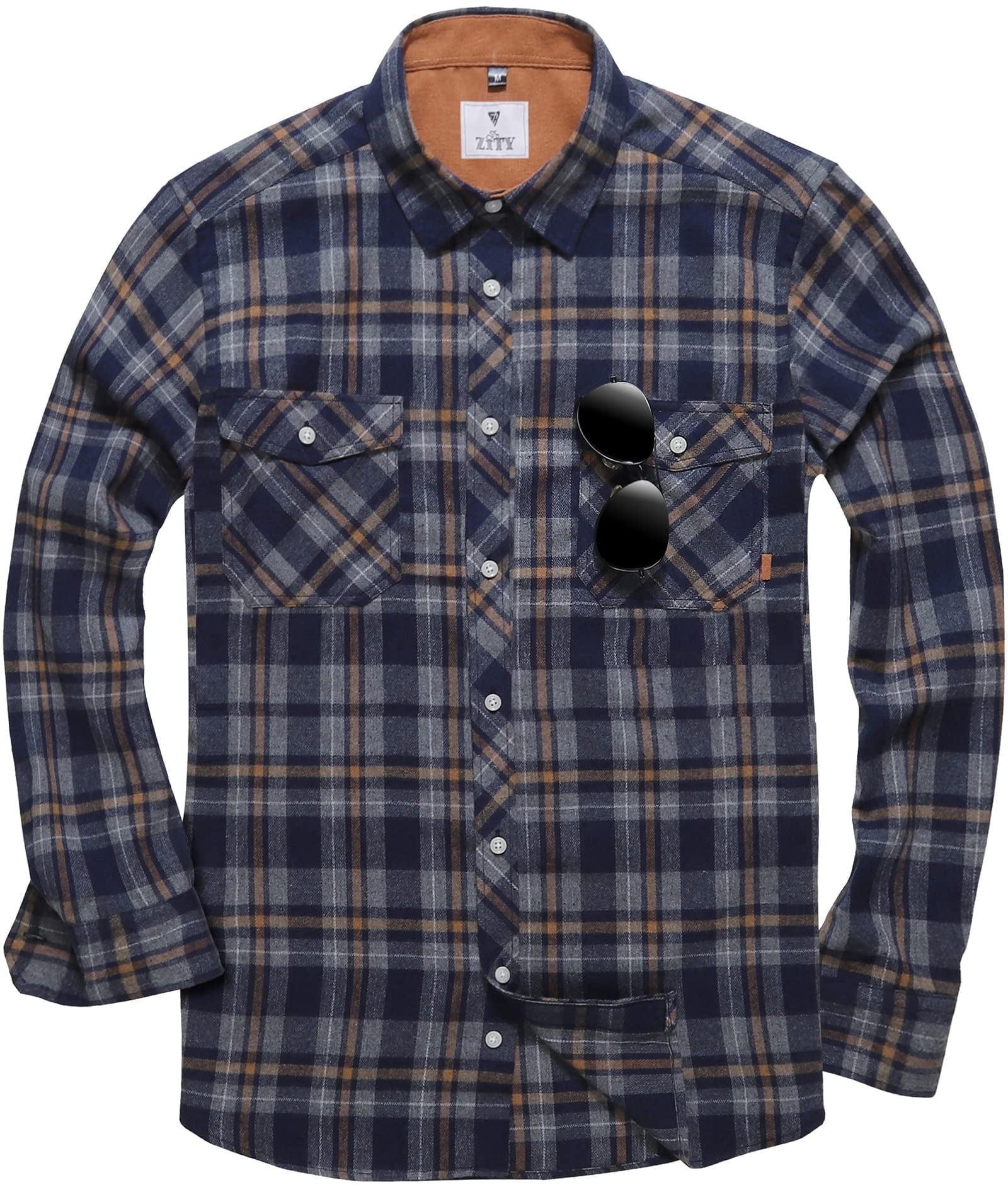Scodi Mens Shirts Button Down Regular Fit Long Sleeve Plaid Flannel ...