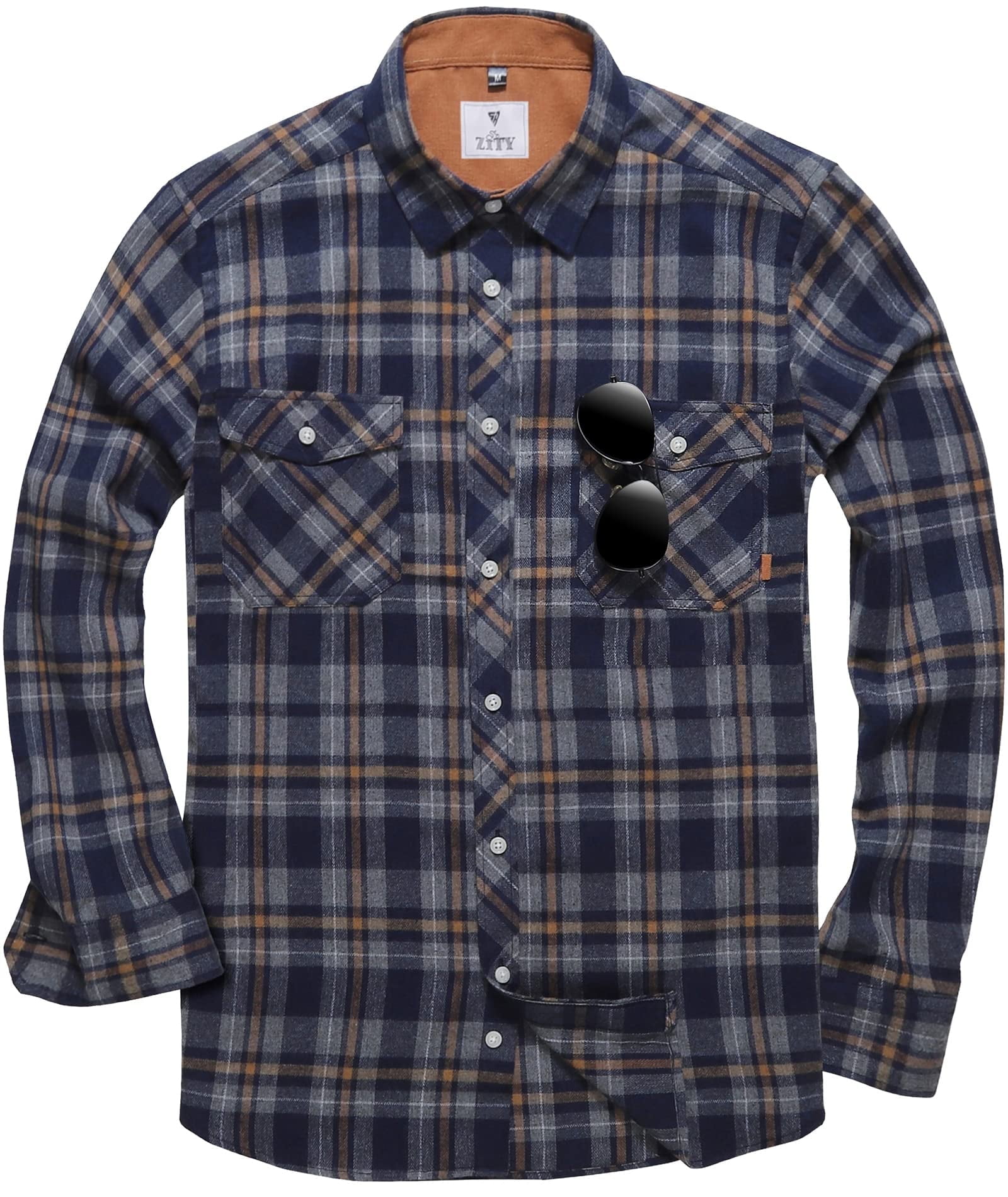 Scodi Mens Flannel Shirts Long Sleeve Plaid Shirt for Men Casual Button ...